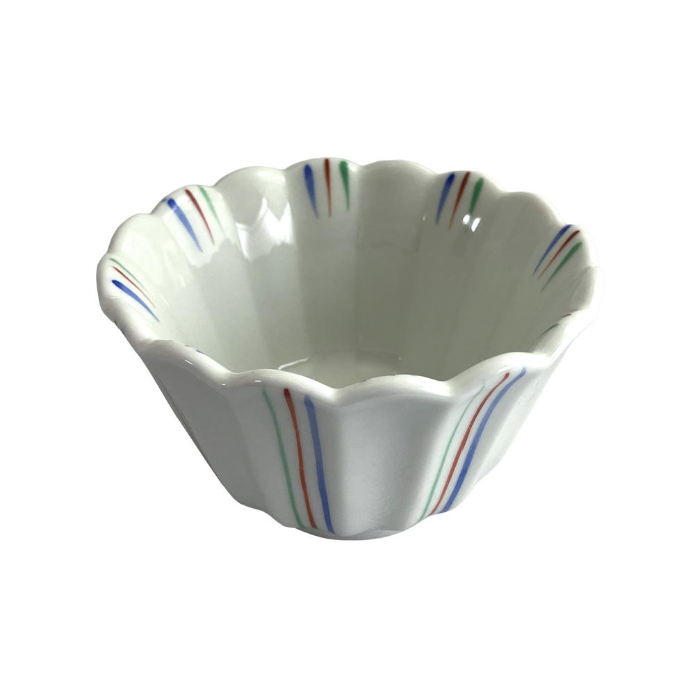 三彩菊型3.6小鉢 - 百舌鳥陶器